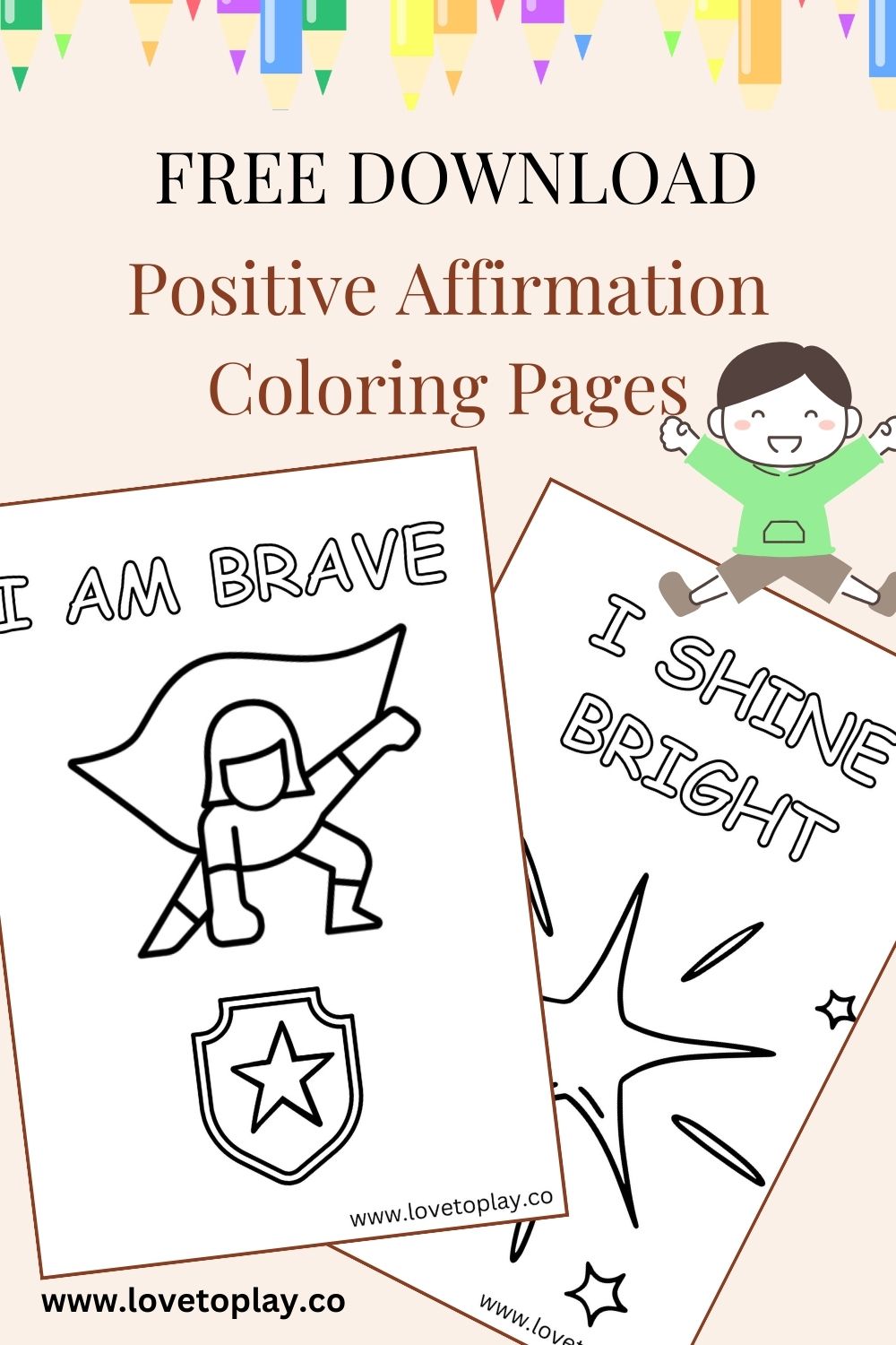 Kids Affirmation Coloring Pages
