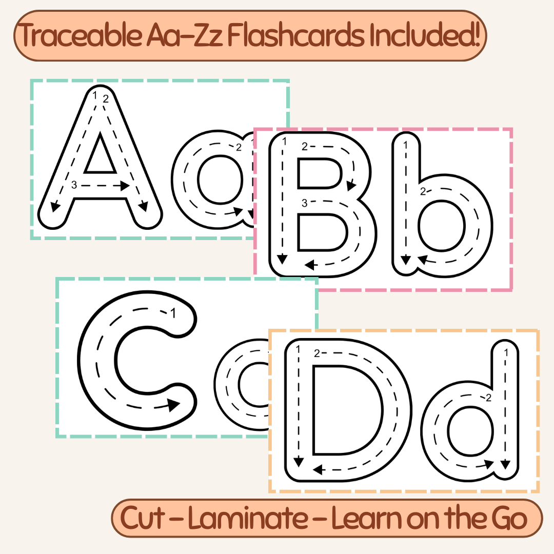 Tracing Alphabet Flashcards PDF