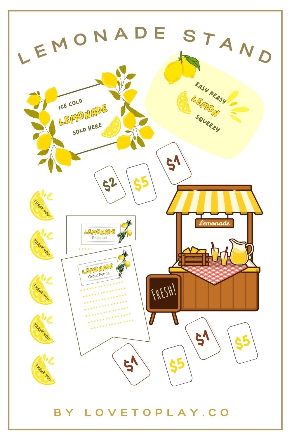 Free Lemonade Stand Dramatic Play Printable Pack
